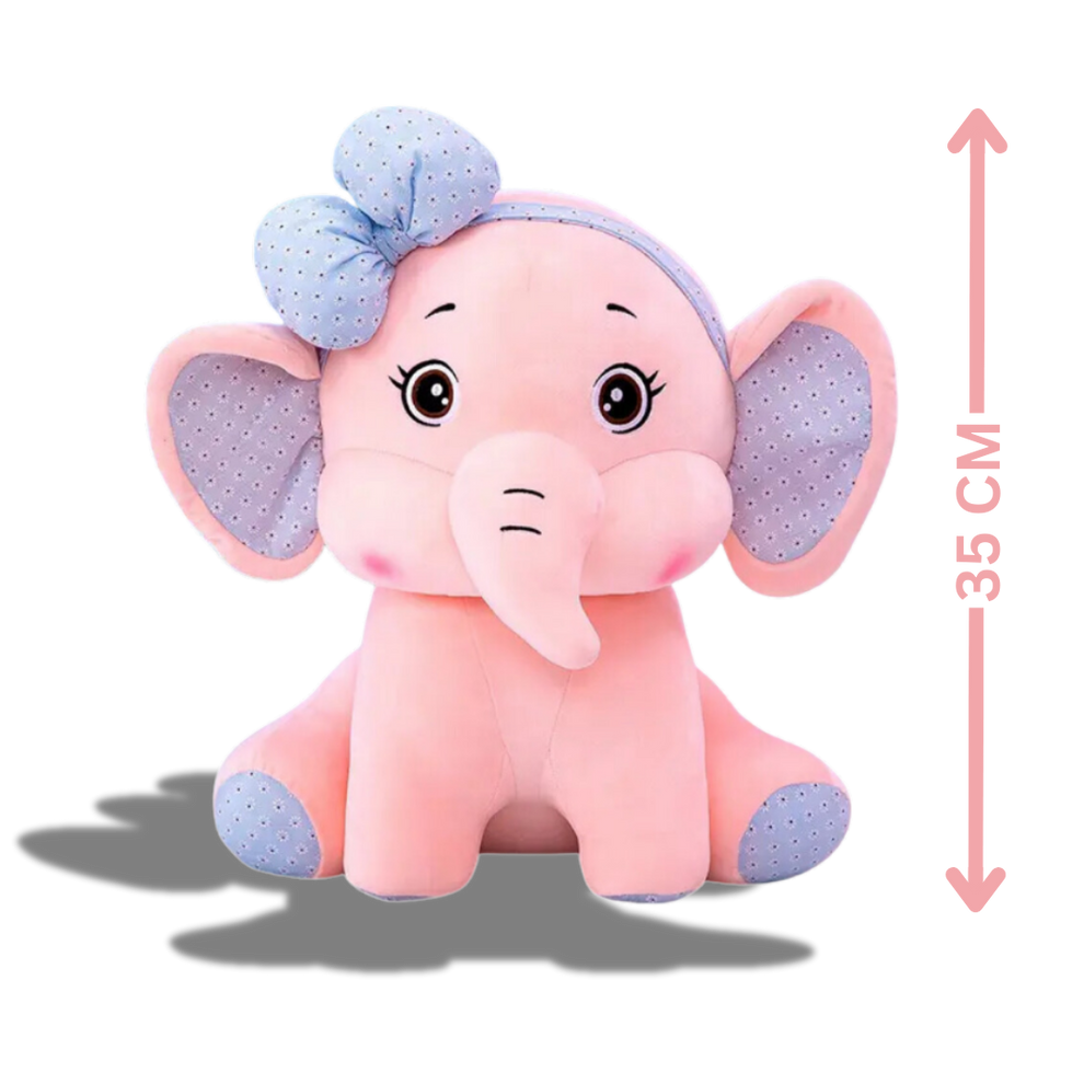 Cute Bow Elephant Plush Toy | Soft & Snuggly Stuffed | CuddleNest